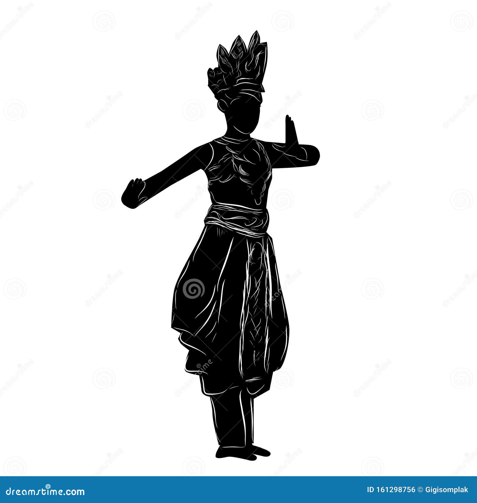 Simple Vector Silhouette of Young Girl Traditional West Java, Sunda ...