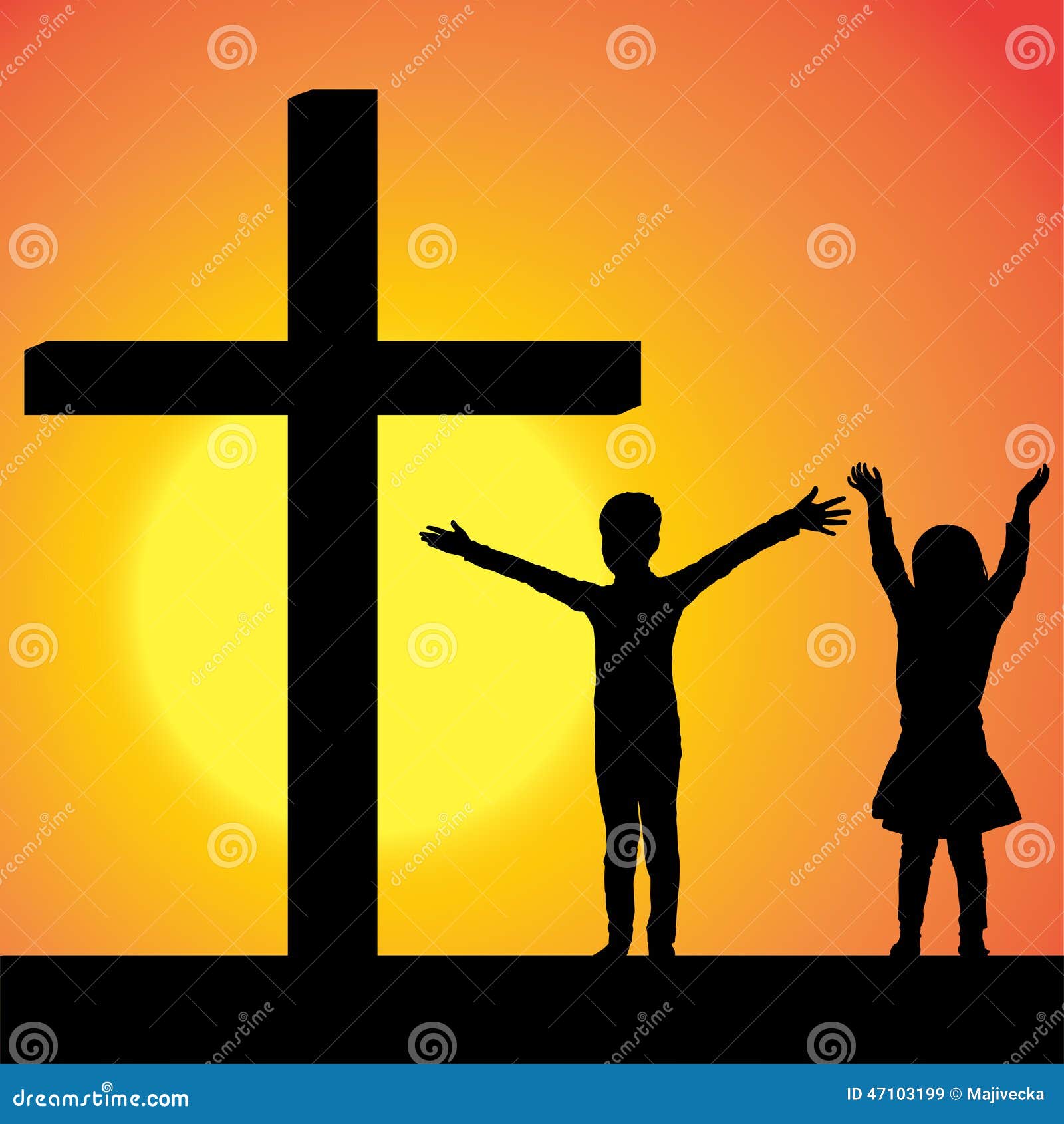 Vector Silhouettes of Children. Stock Vector - Illustration of easter ...