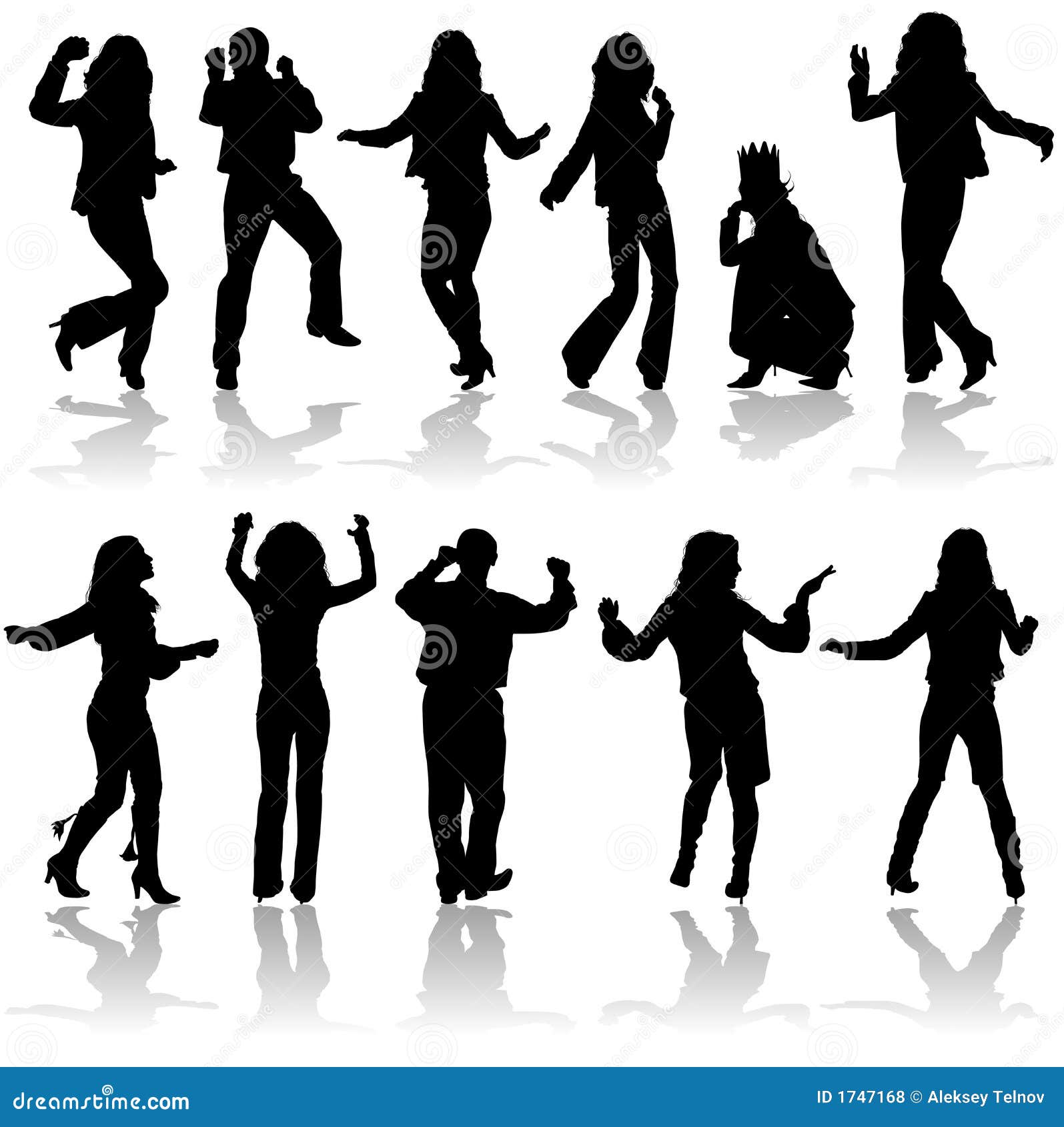 Vector Silhouettes Dancing Man and Women Stock Vector - Illustration of ...