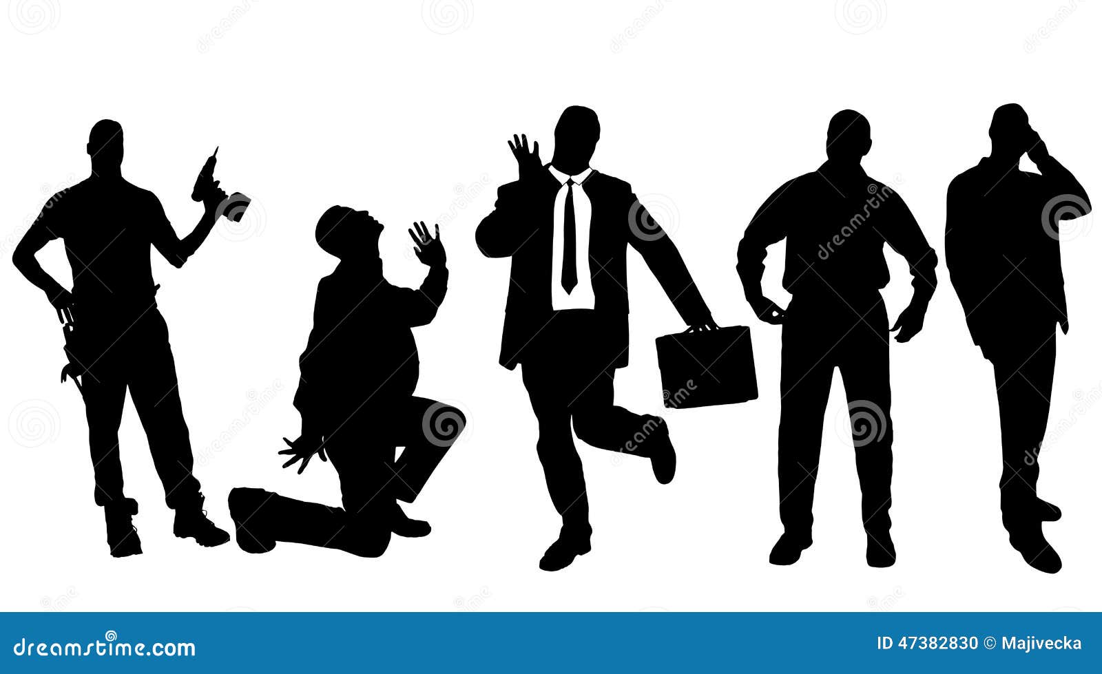 Vector Silhouettes of Different Men. Stock Vector - Illustration of ...
