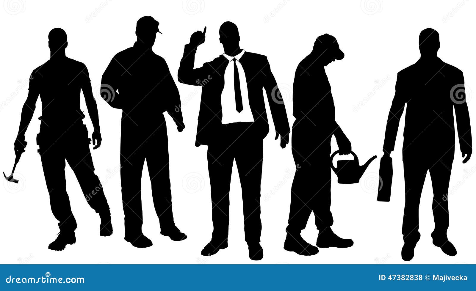 Vector Silhouettes of Different Men. Stock Vector - Illustration of ...