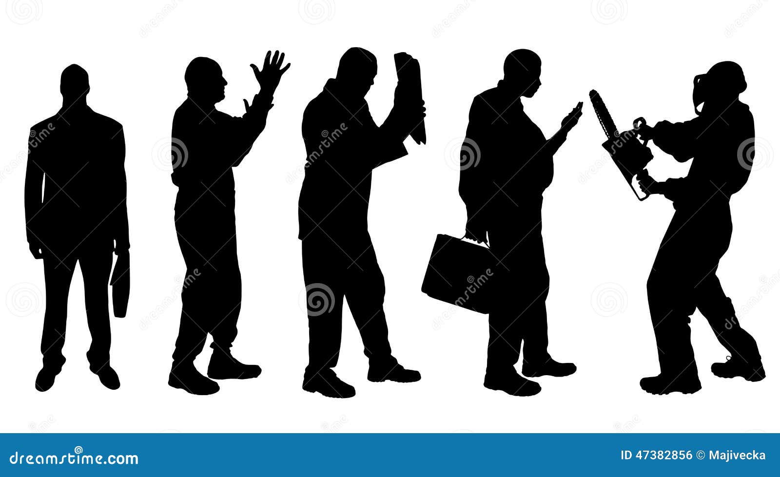Vector Silhouettes of Different Men. Stock Vector - Illustration of ...