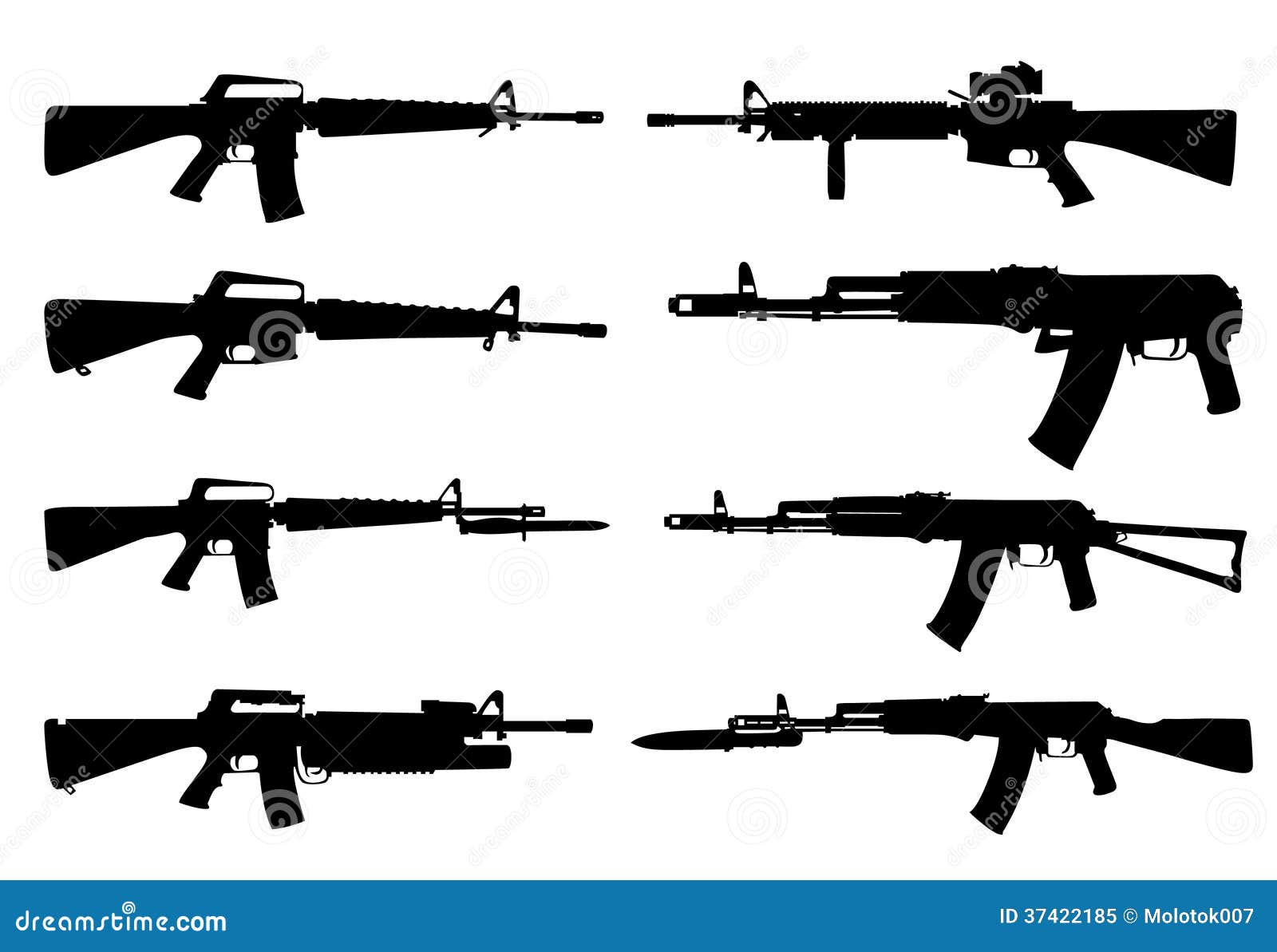 Machine Gun Silhouette Vector