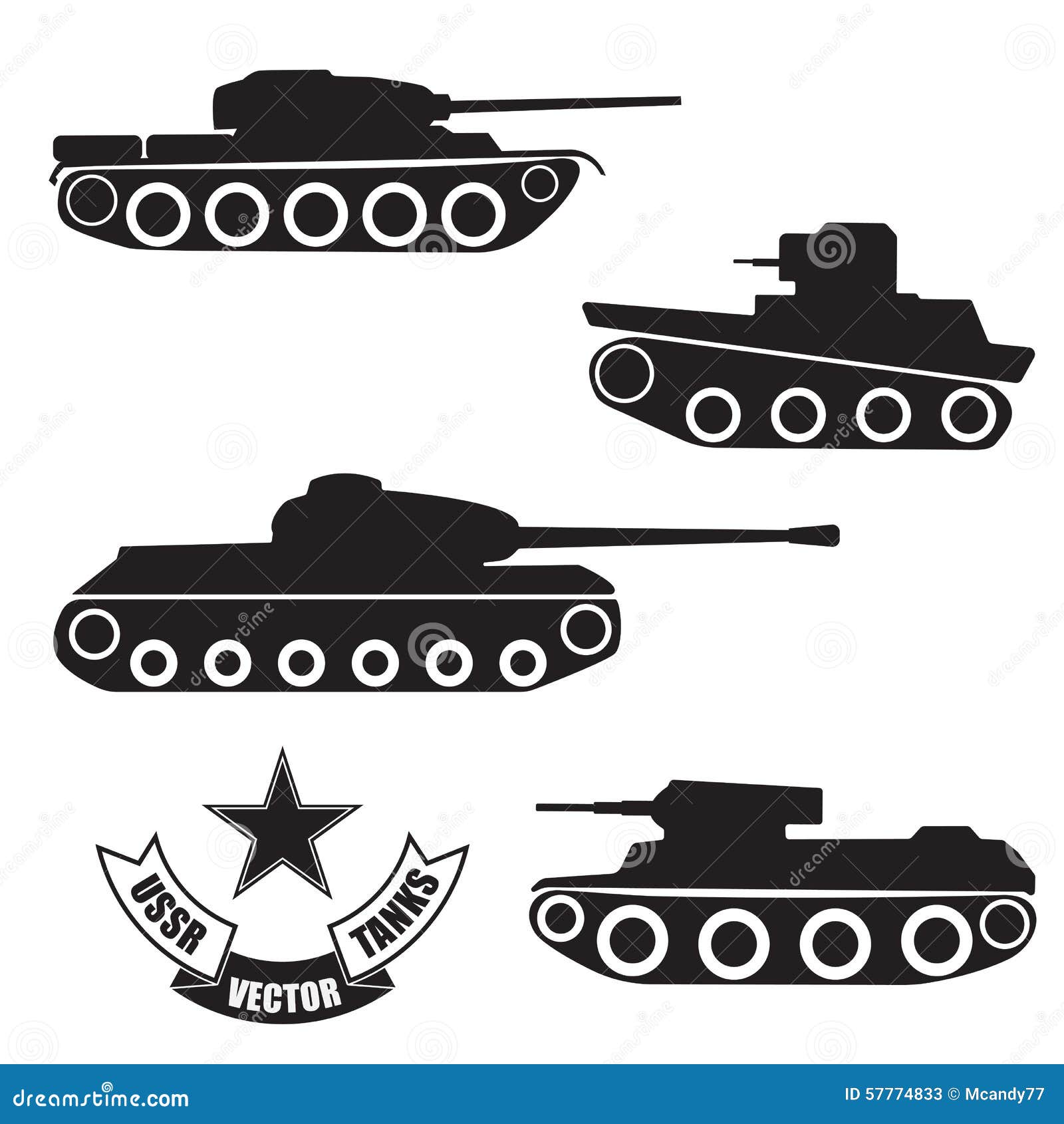 Vector Silhouettes of Old Soviet Tanks Stock Vector - Illustration of ...