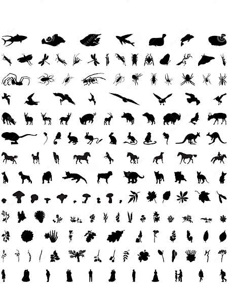 Vector Silhouettes Set. Set # 2 Stock Vector - Illustration of ...