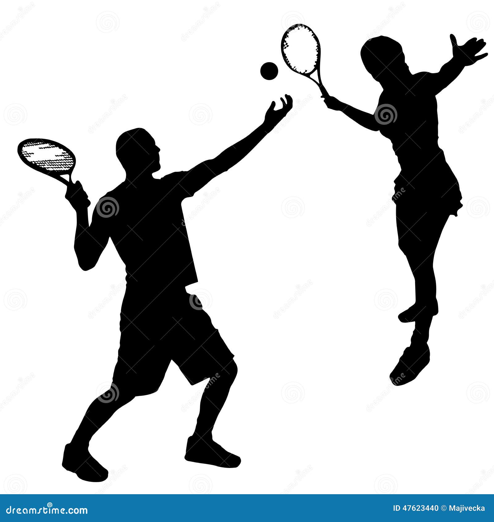 Silhouettes Of Tennis Players, Tennis Player, Lawn Tennis, Vector ...