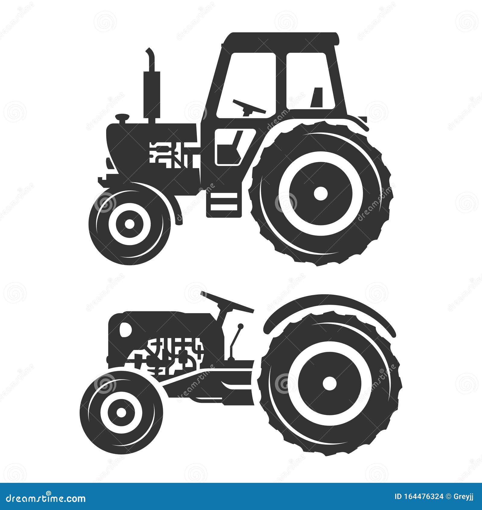 Silhouettes Of Tractors Vector Illustration | CartoonDealer.com #164476324