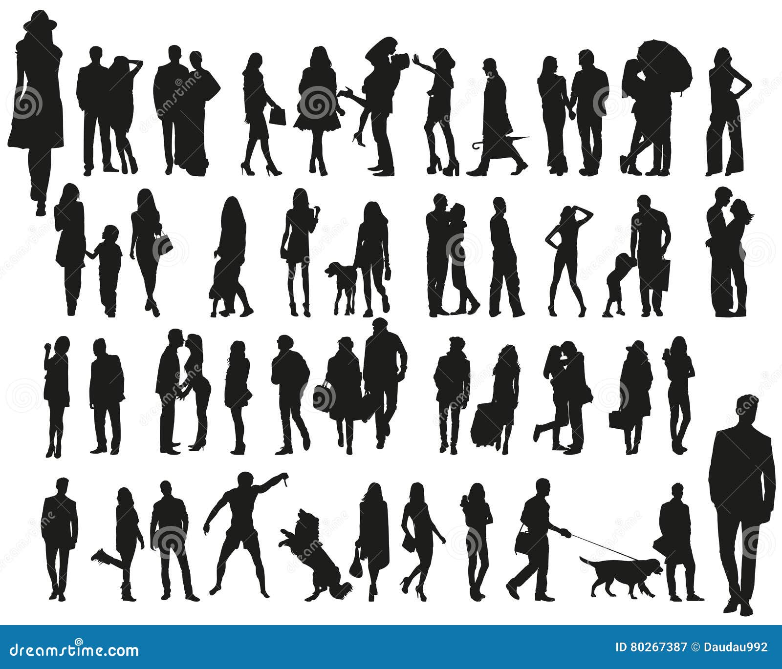 Vector Silhouettes of Urban People Stock Vector - Illustration of urban ...