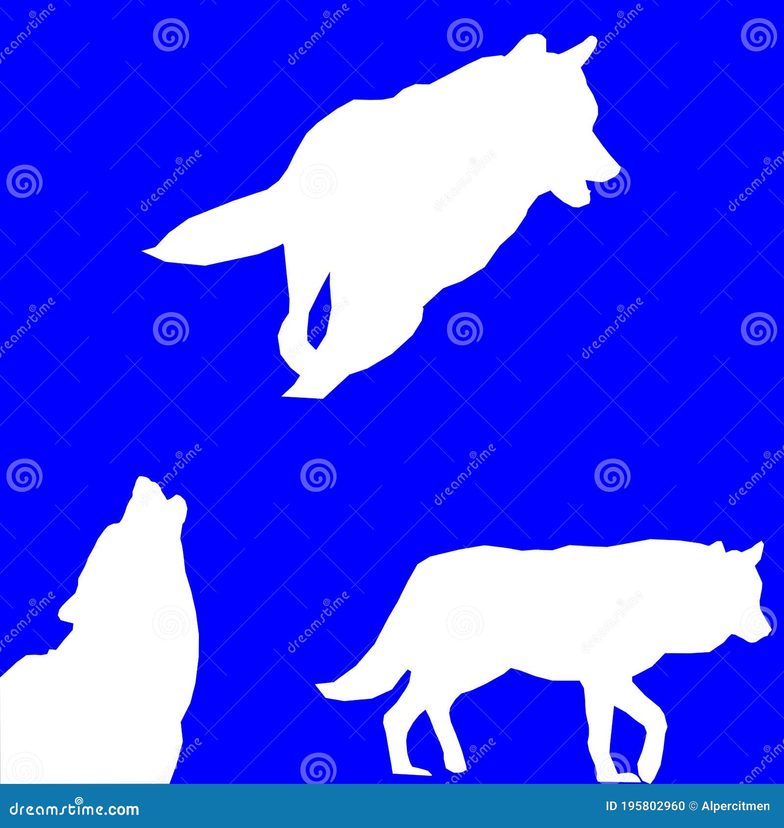 Background Wolves At Night Forest Silhouette Royalty-Free Stock Image ...