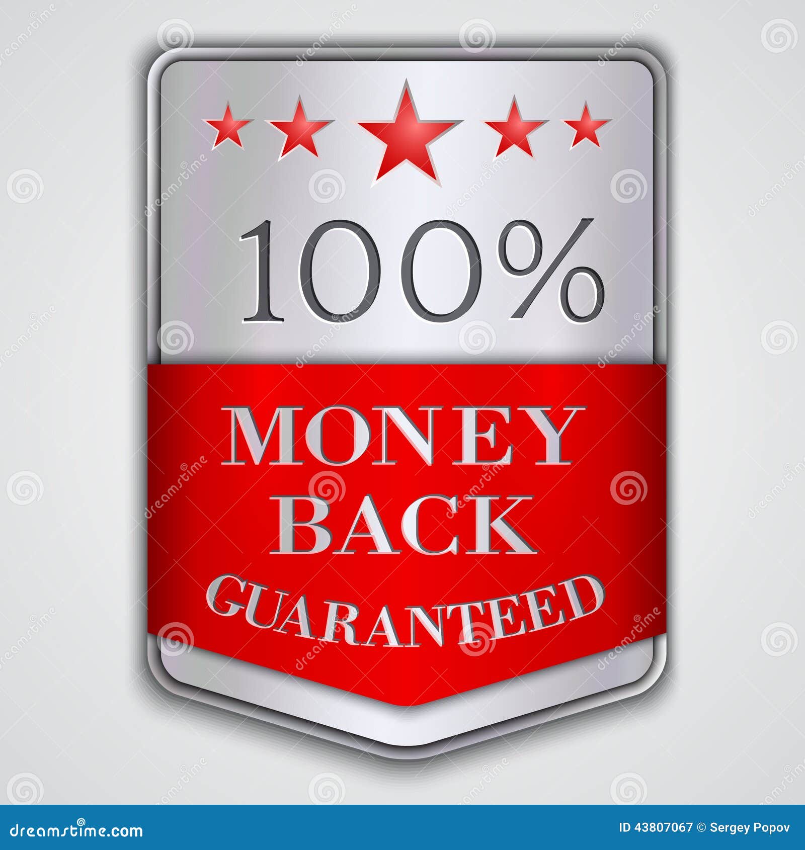 Vector Silver Badge Label with Money Back Stock Vector - Illustration ...