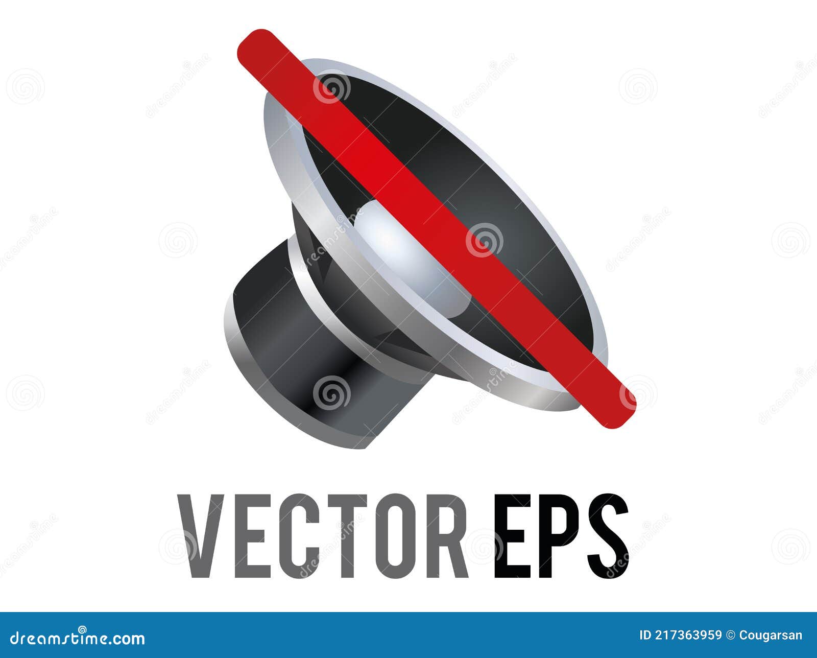 Vector Silver and Black Circle Sound Music Muted Speaker Cone Displayed ...