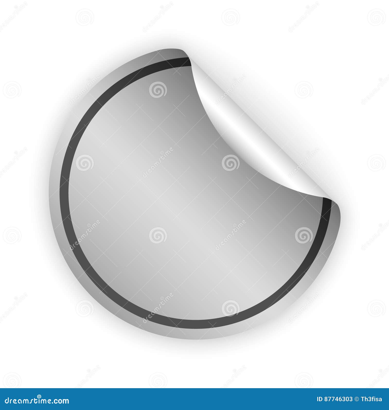 Vector Silver Blank Bent Sticker Stock Vector - Illustration of circle ...