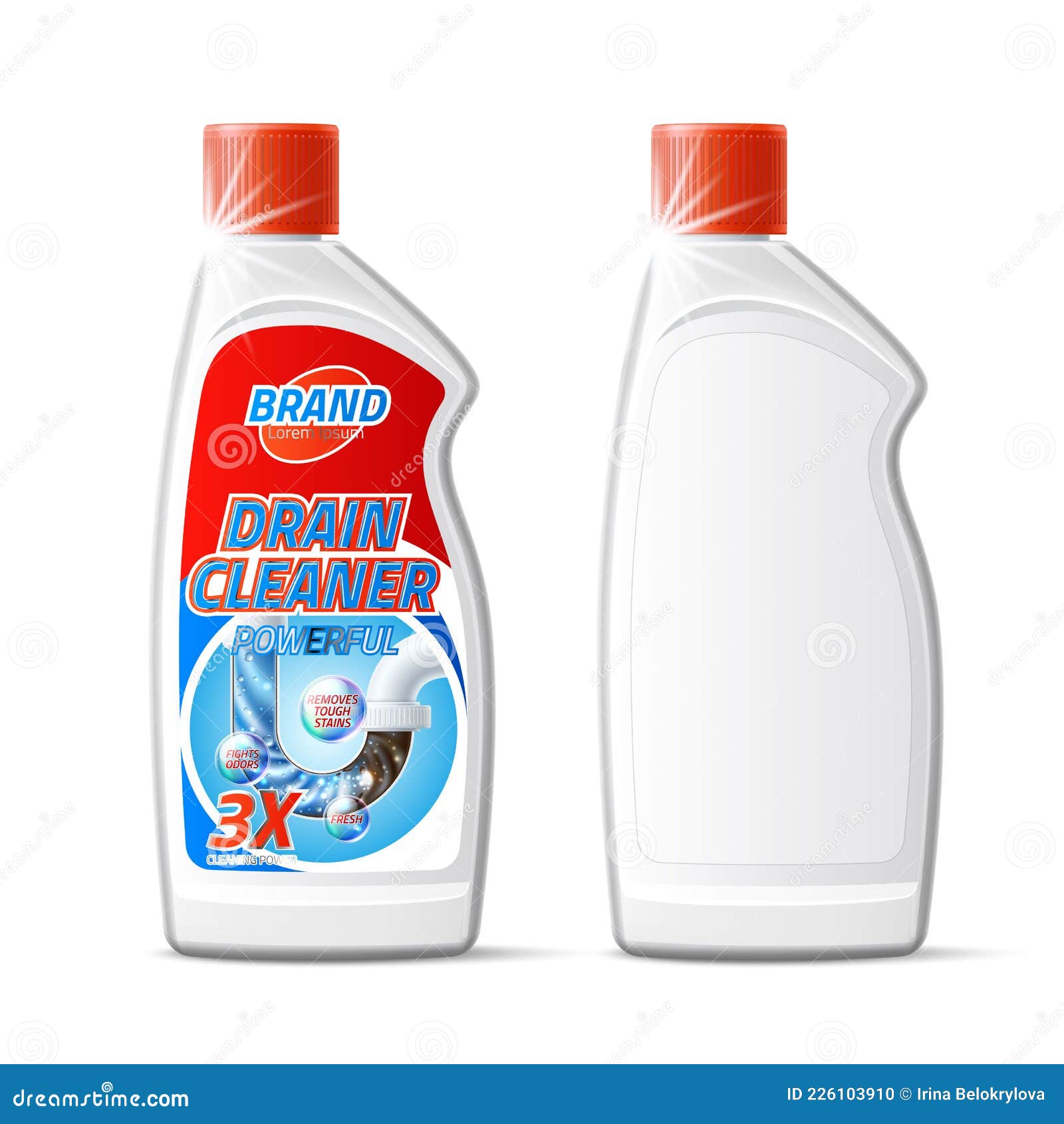 Vector Silver Drain Pipe Cleaner Bottle Product Stock Vector ...