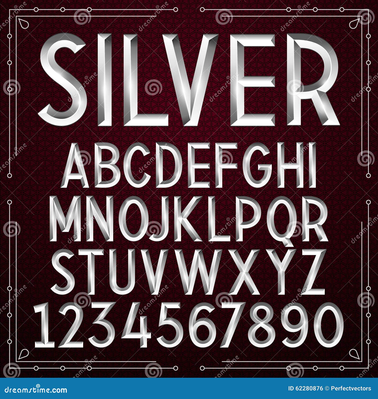 Vector Silver Embossed Font Stock Vector - Illustration of fashion ...