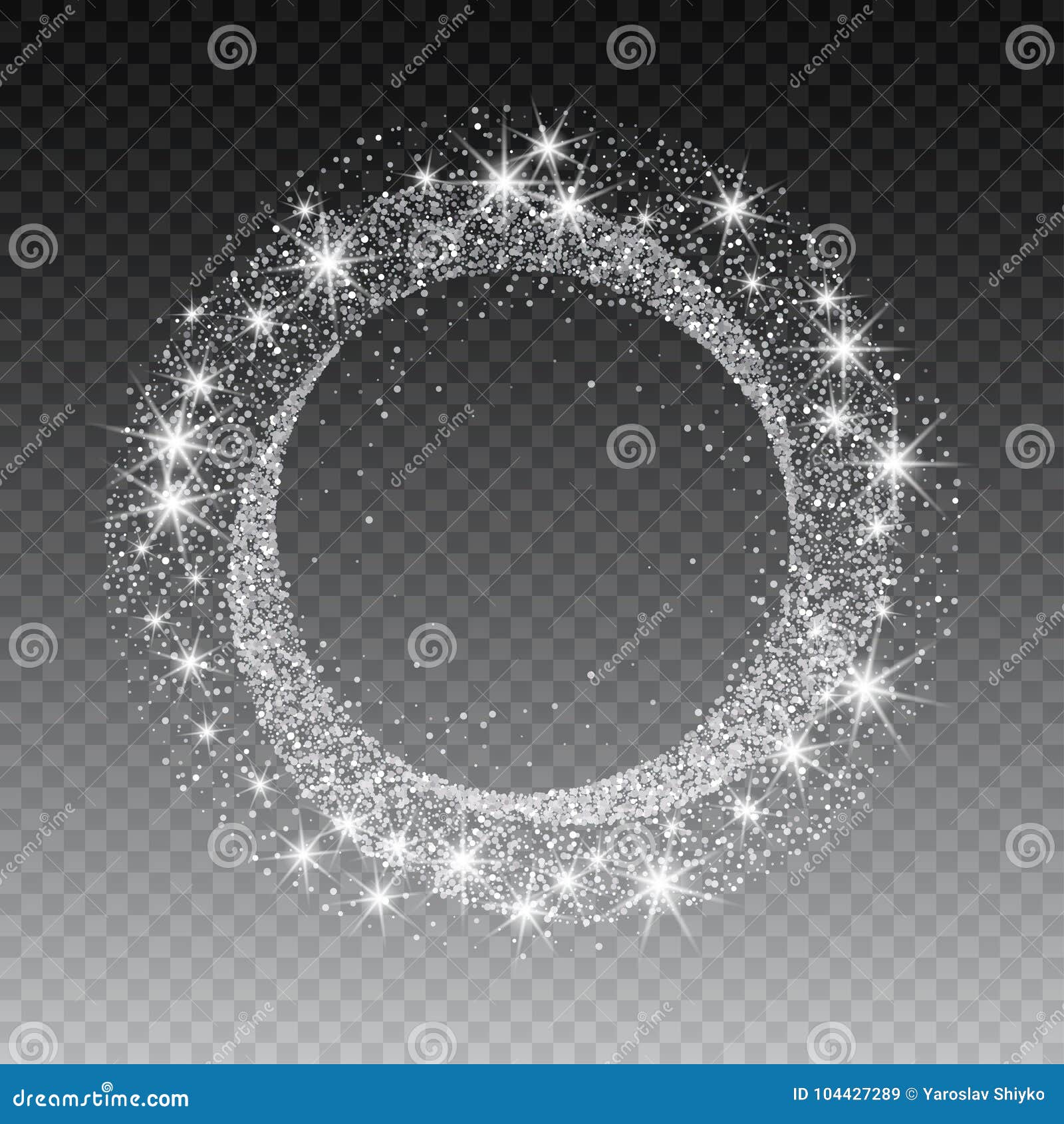 Vector Silver Glitter Circle Abstract Background, Silver Sparkles On ...