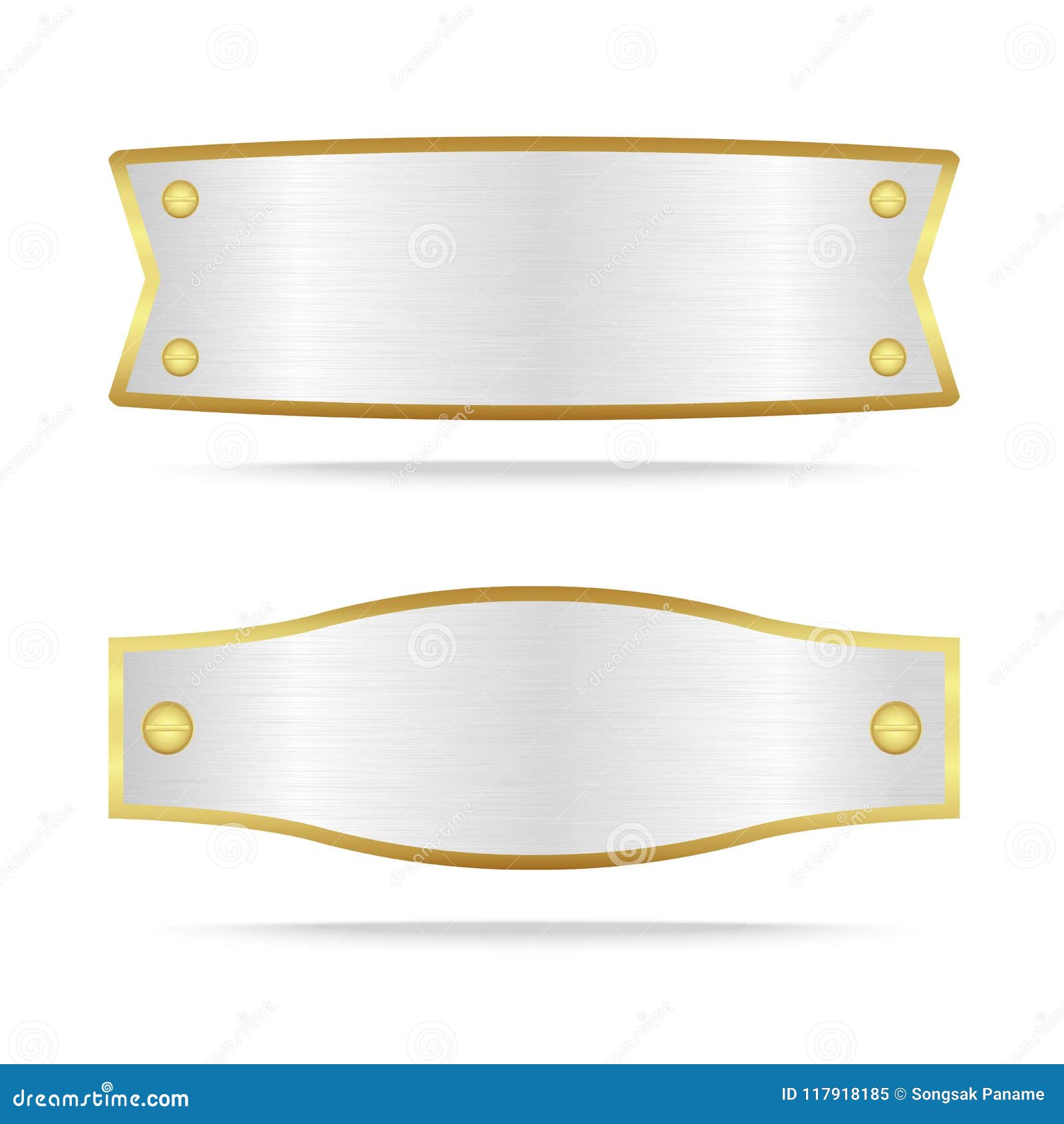 Silver metal label with stock vector. Illustration of information ...