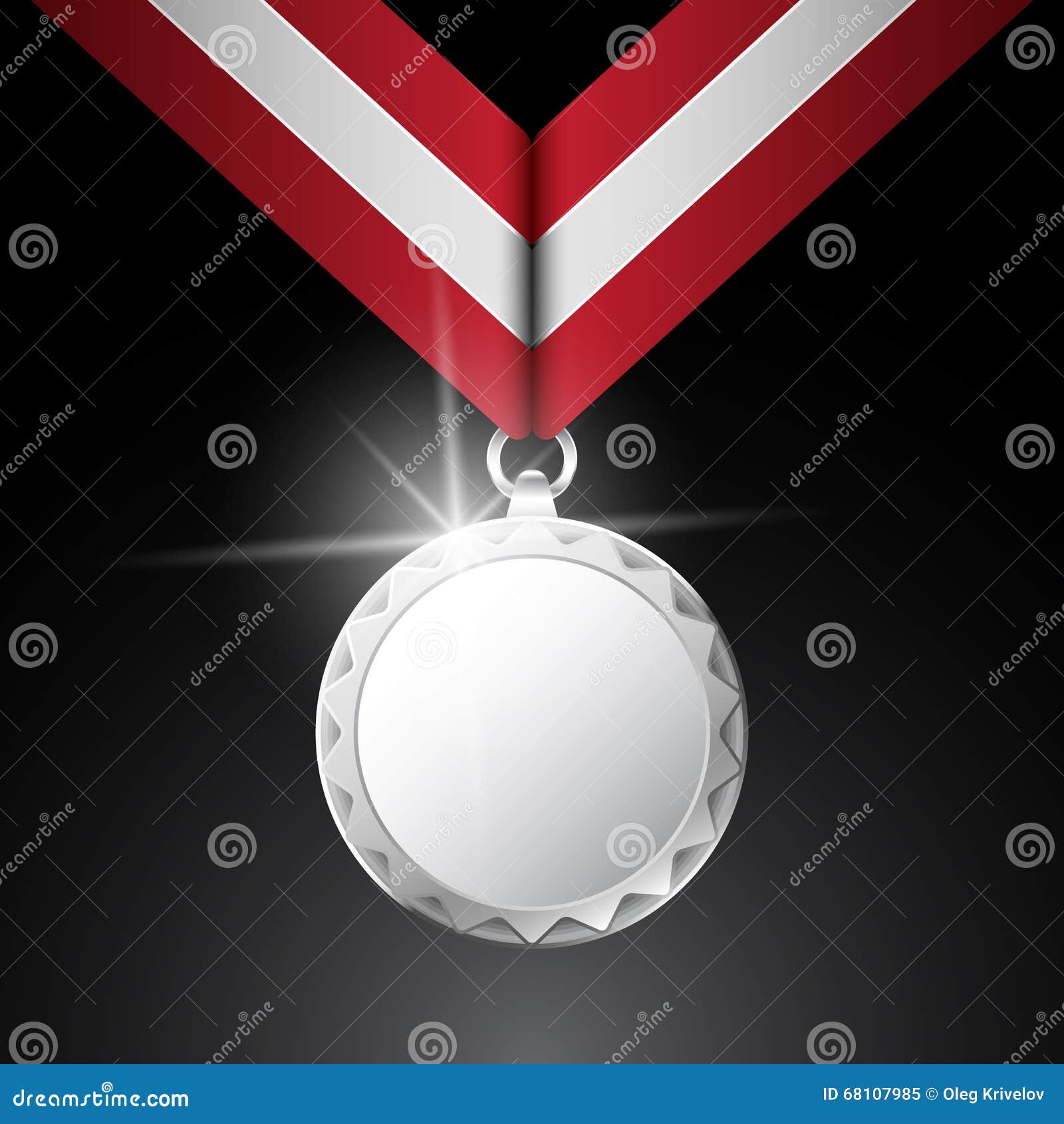 Vector silver medal stock vector. Illustration of award - 68107985