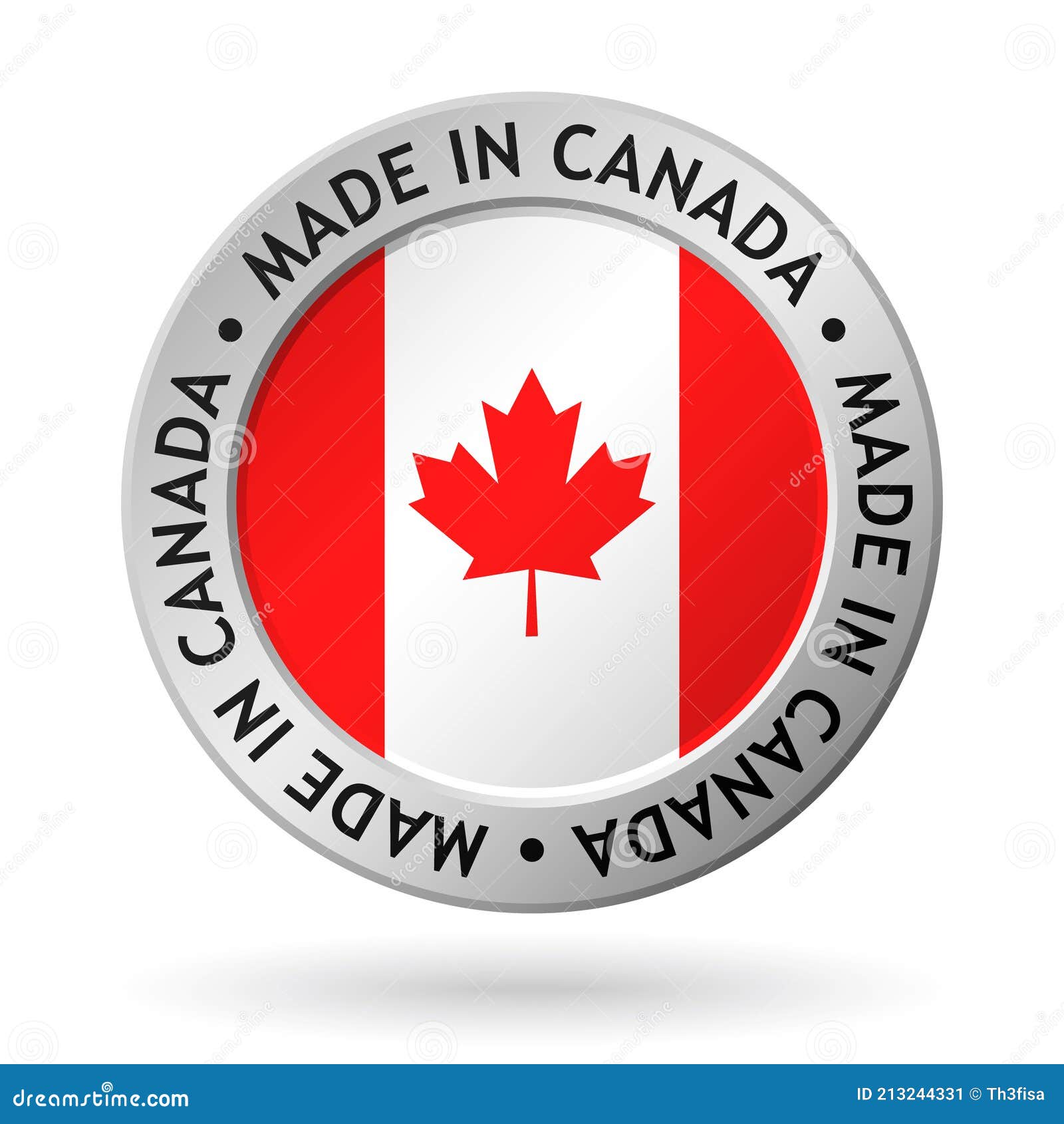 Vector made in canada sign stock vector. Illustration of button - 213244331