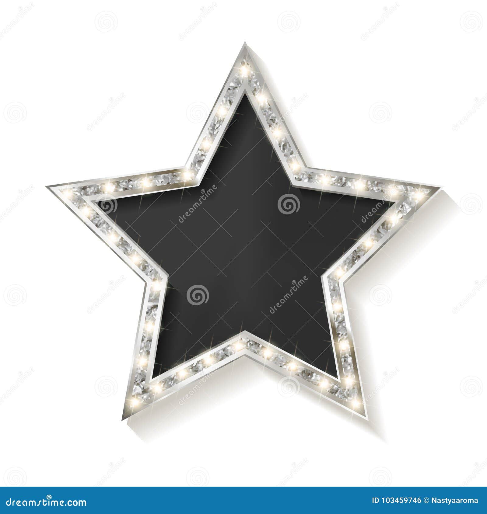 Vector Silver Star on the Starry Night Stock Illustration ...
