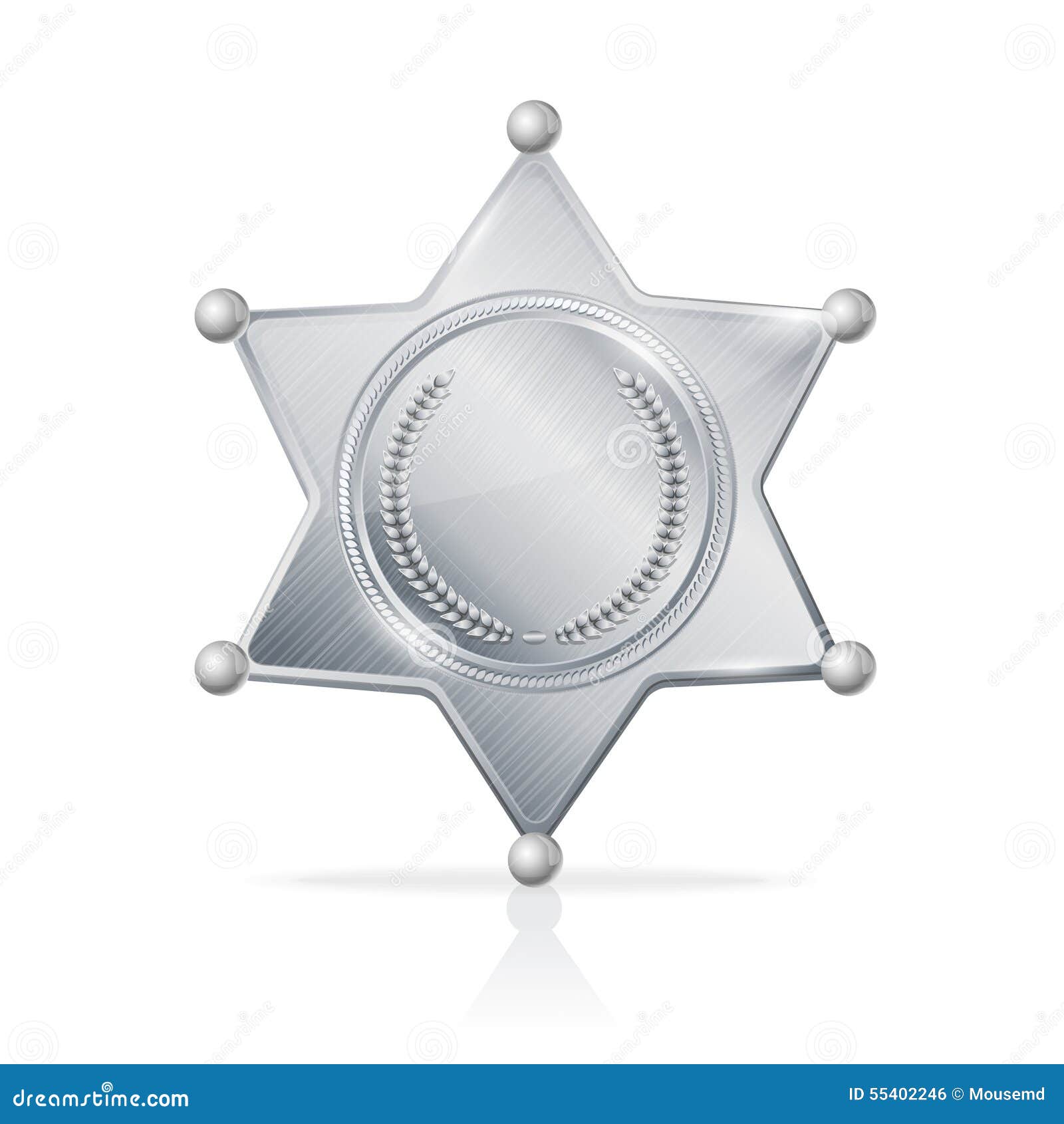 Vector Silvery Sheriff Badge Star Empty Stock Vector - Illustration of ...