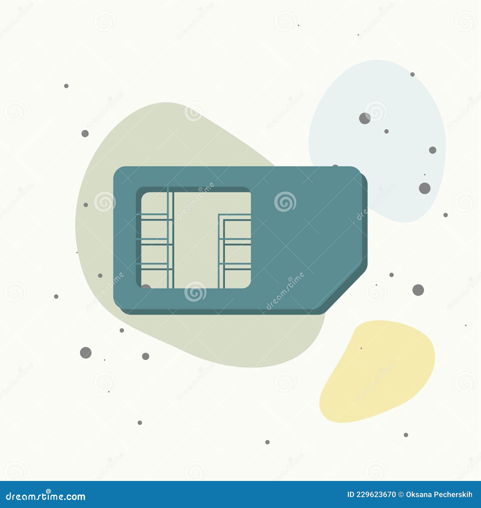 Vector Sim Card Icon on Multicolored Background Stock Vector ...