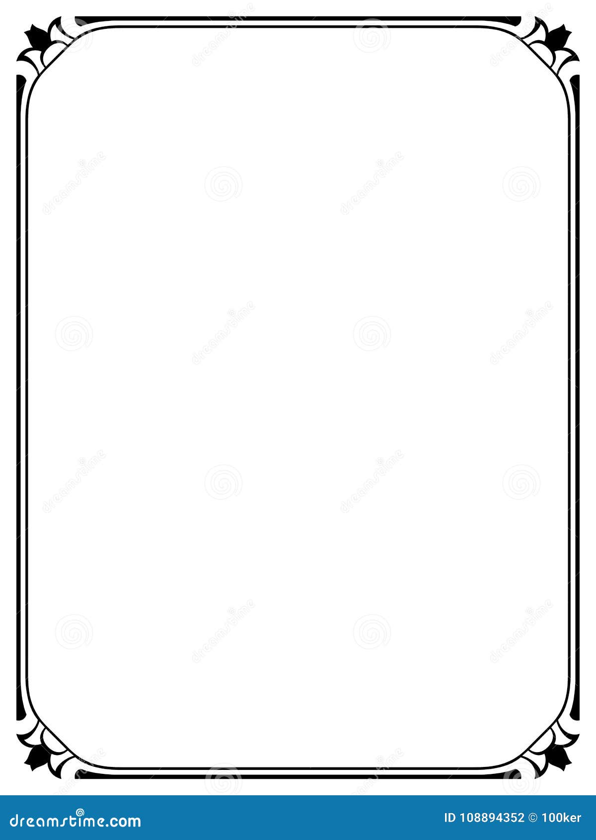 Simple Black Ornamental Decorative Frame Stock Vector - Illustration of ...