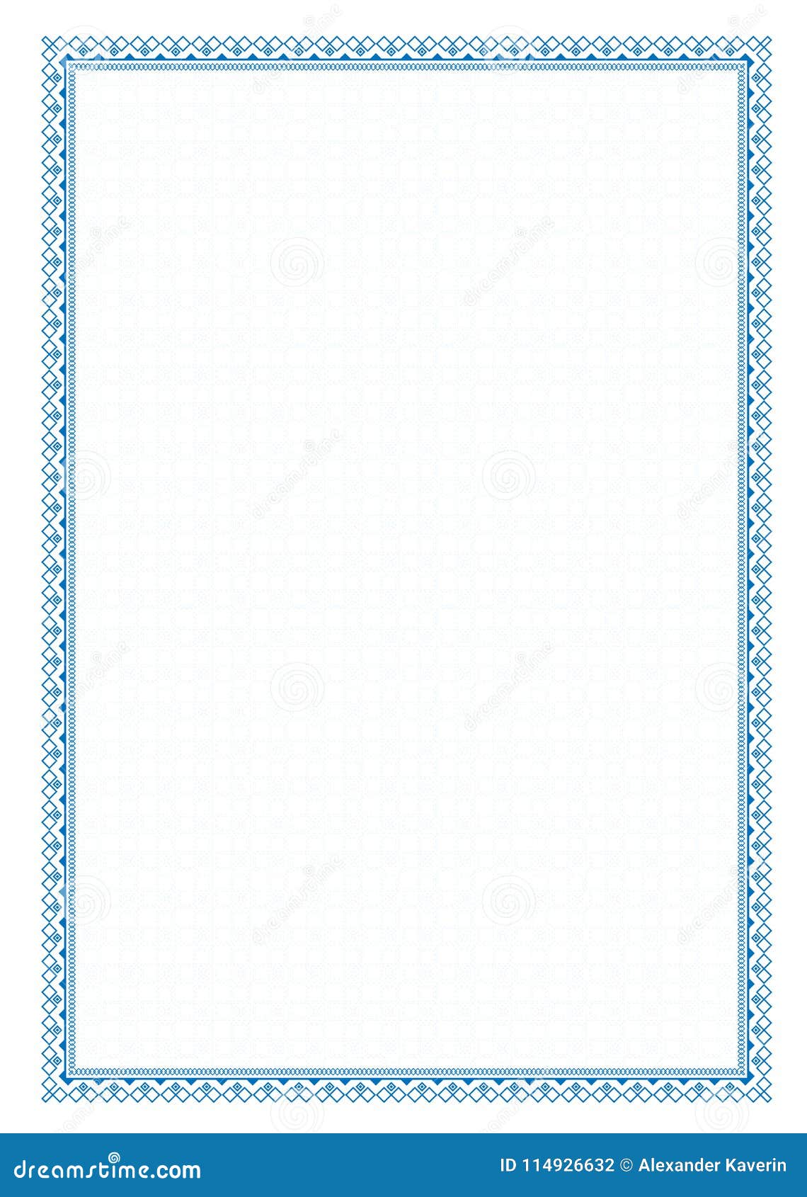 Vector Simple Blue Frame Border with Protective Mesh for Diploma ...