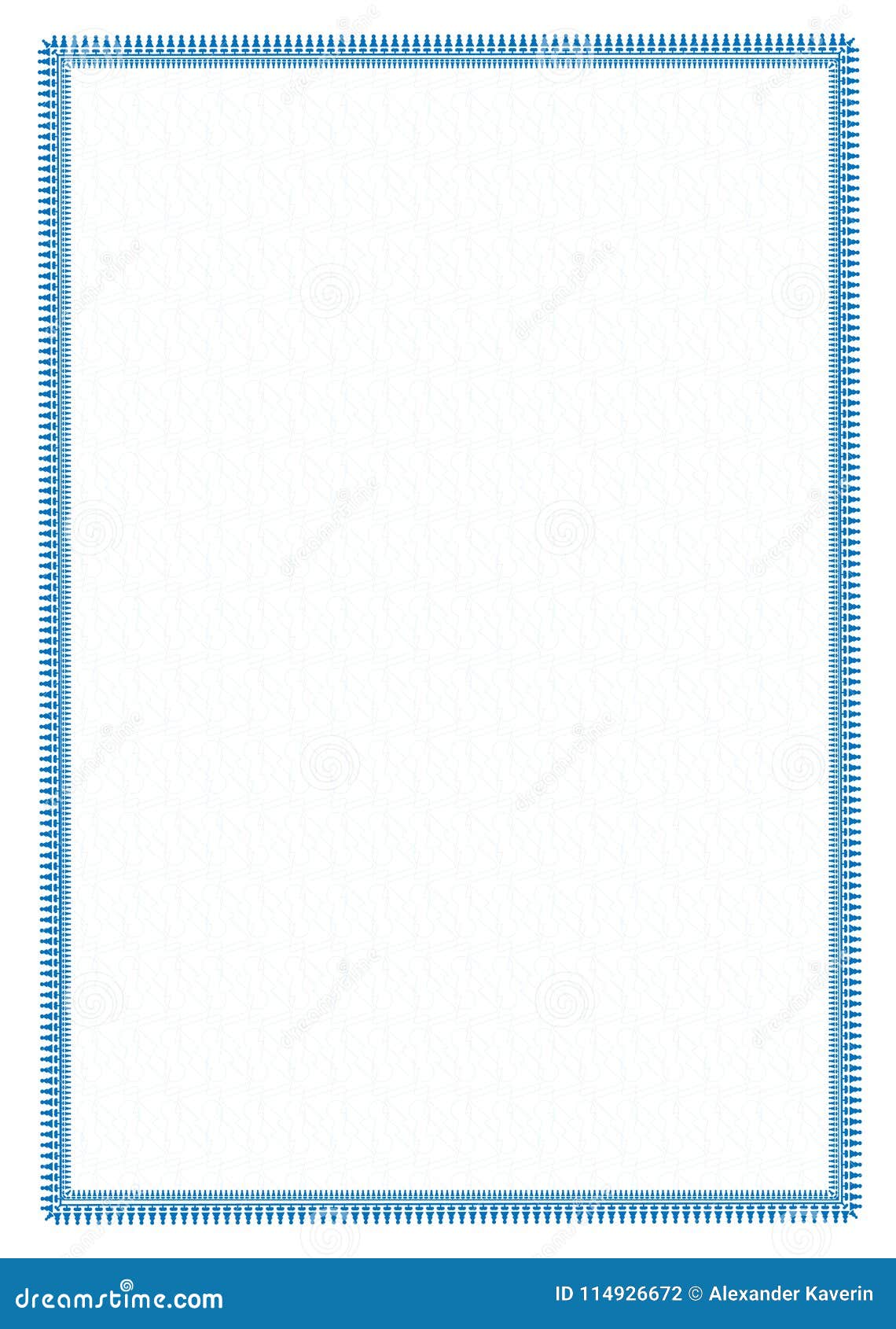 Vector Simple Blue Frame Border with Protective Mesh for Diploma ...