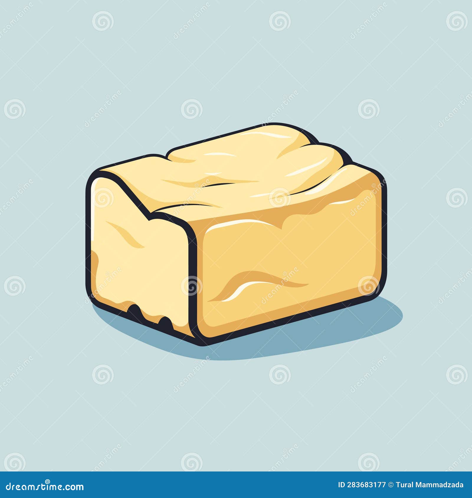 Vector of a Simple Bread Icon on a Blue Background Stock Vector ...