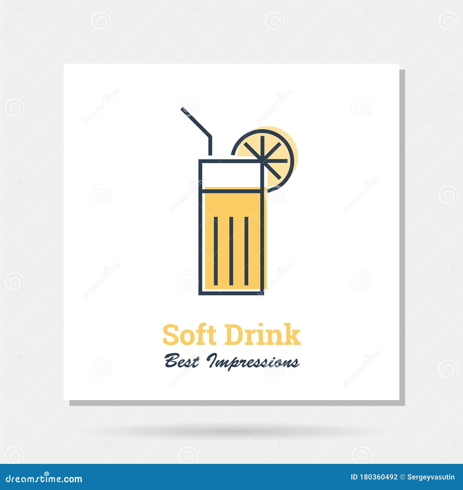 Vector Simple Company Logo Example - Soft Yellow Drink with Lemon Piece ...