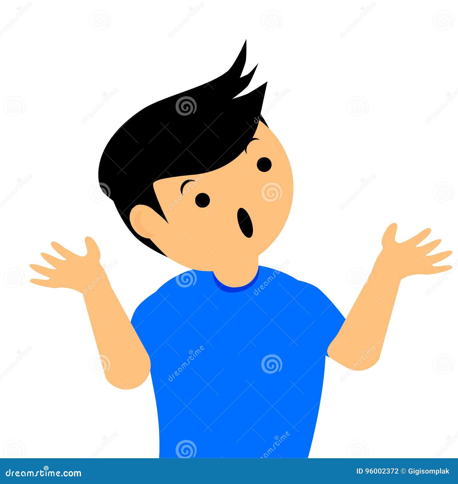Simple Vector Confused Boy, Isolated on White Stock Vector ...
