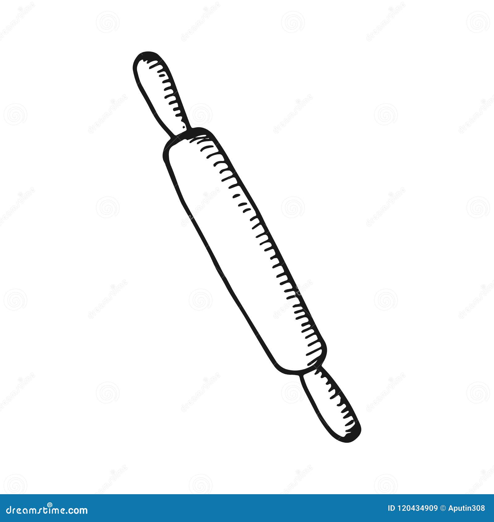 Vector Simple Del Bosquejo Del Rodillo Aislado Ilustración del Vector ...