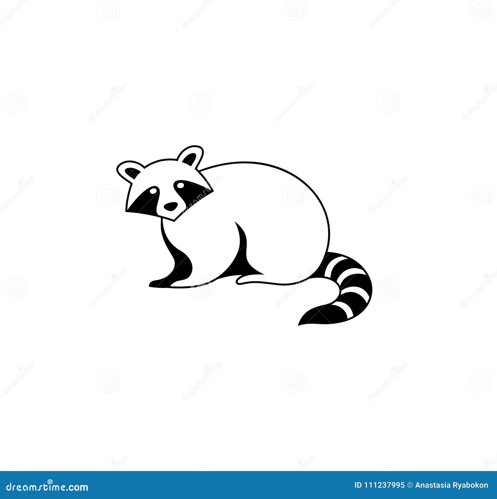 Vector Simple Del Logotipo Del Mapache Ilustración del Vector ...