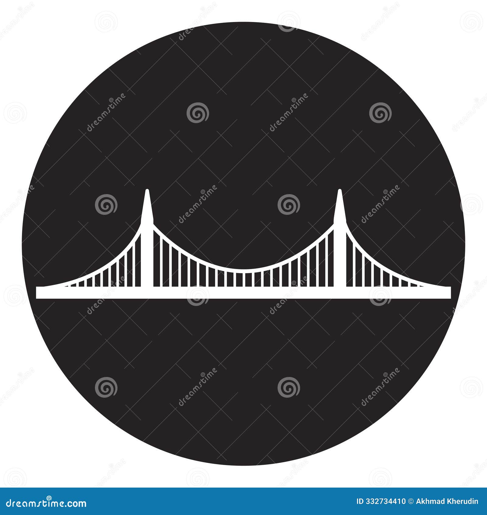 Simple design bridge icon stock vector. Illustration of build - 332734410