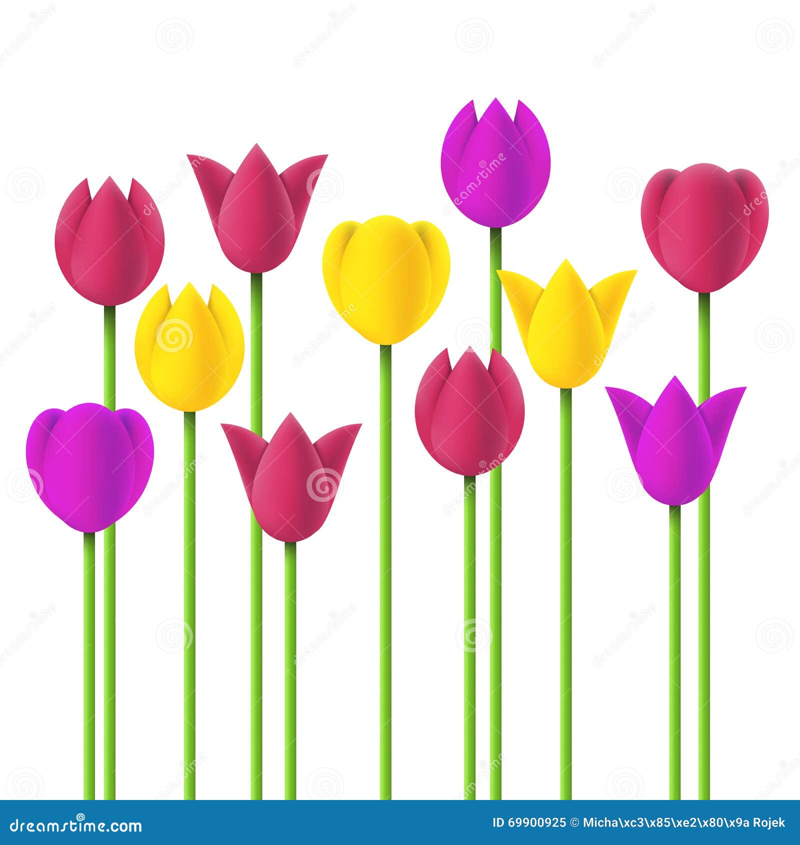 Vector Simple Design Tulips Stock Vector - Illustration of closeup ...