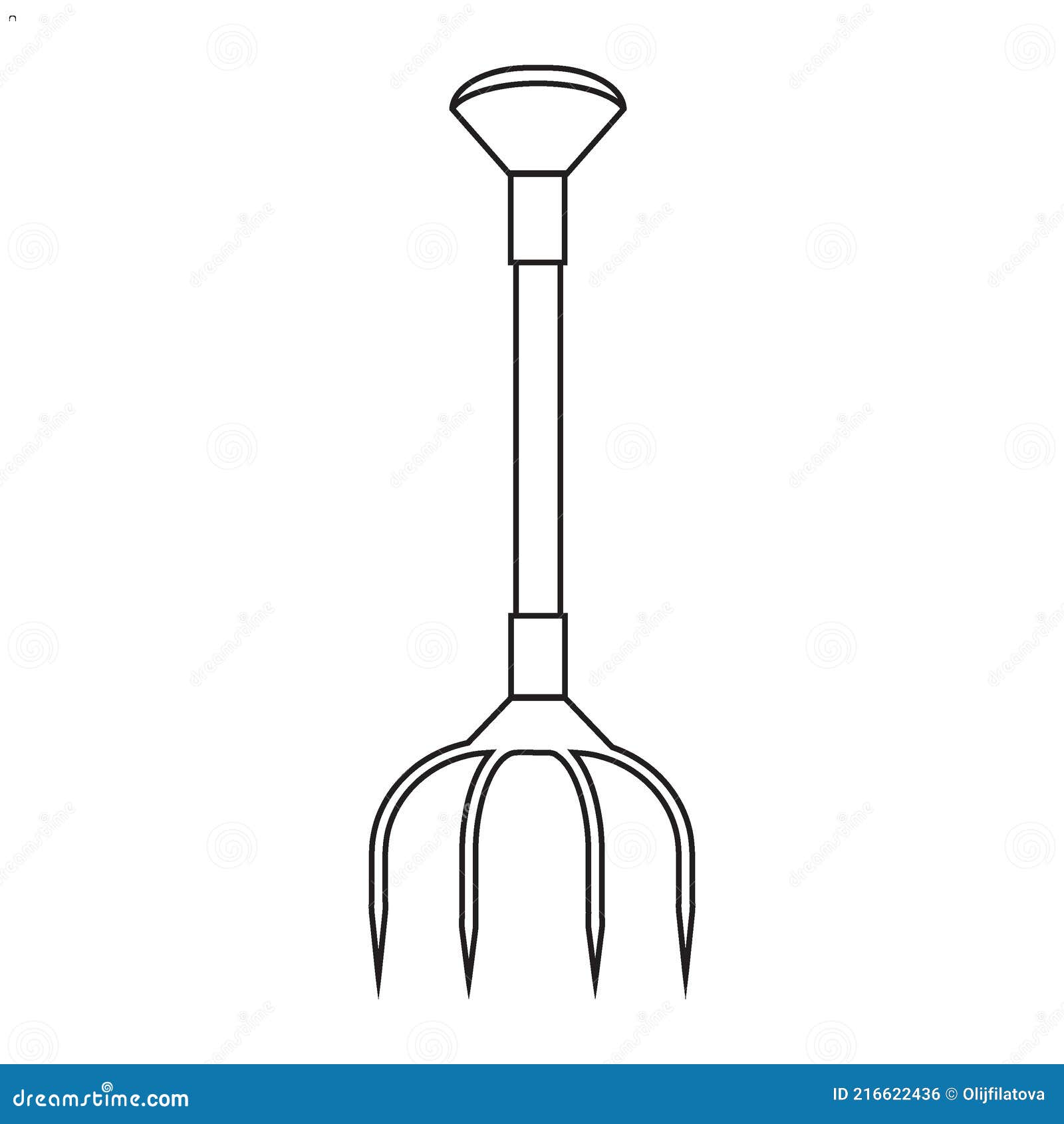 Pitchfork Isolated On White Background Side And Front View, Hand ...