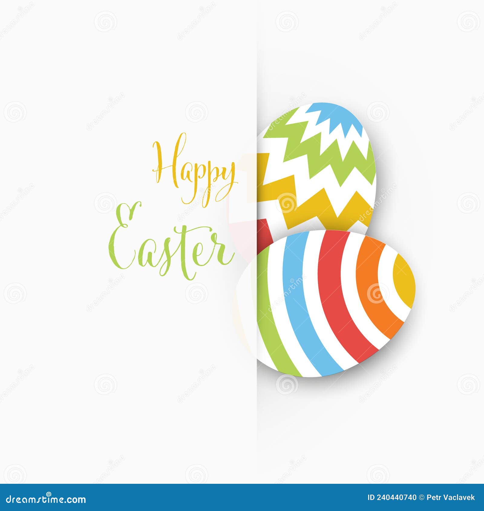 Vector simple easter card stock vector. Illustration of clear - 240440740