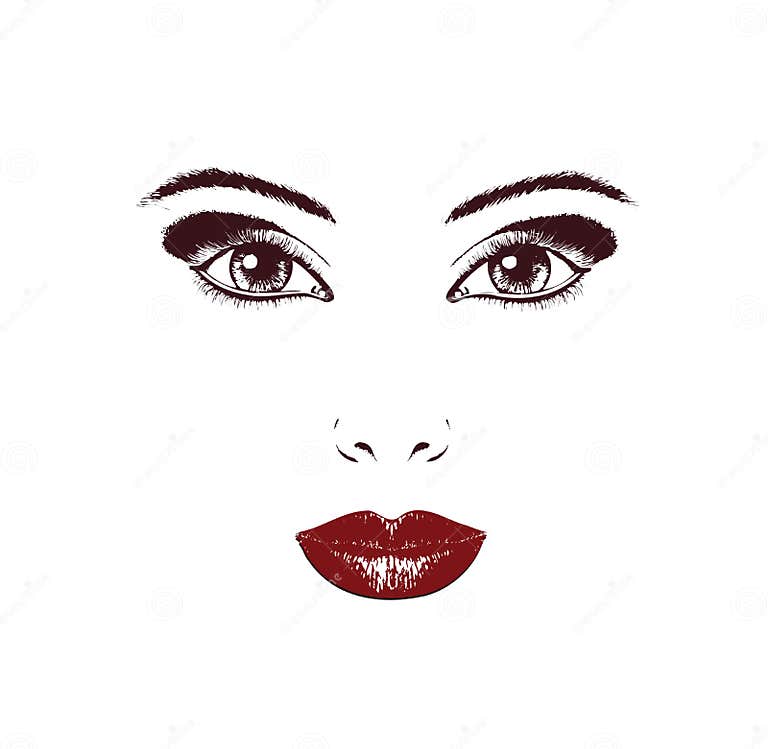 Vector simple face stock vector. Illustration of female - 14180856