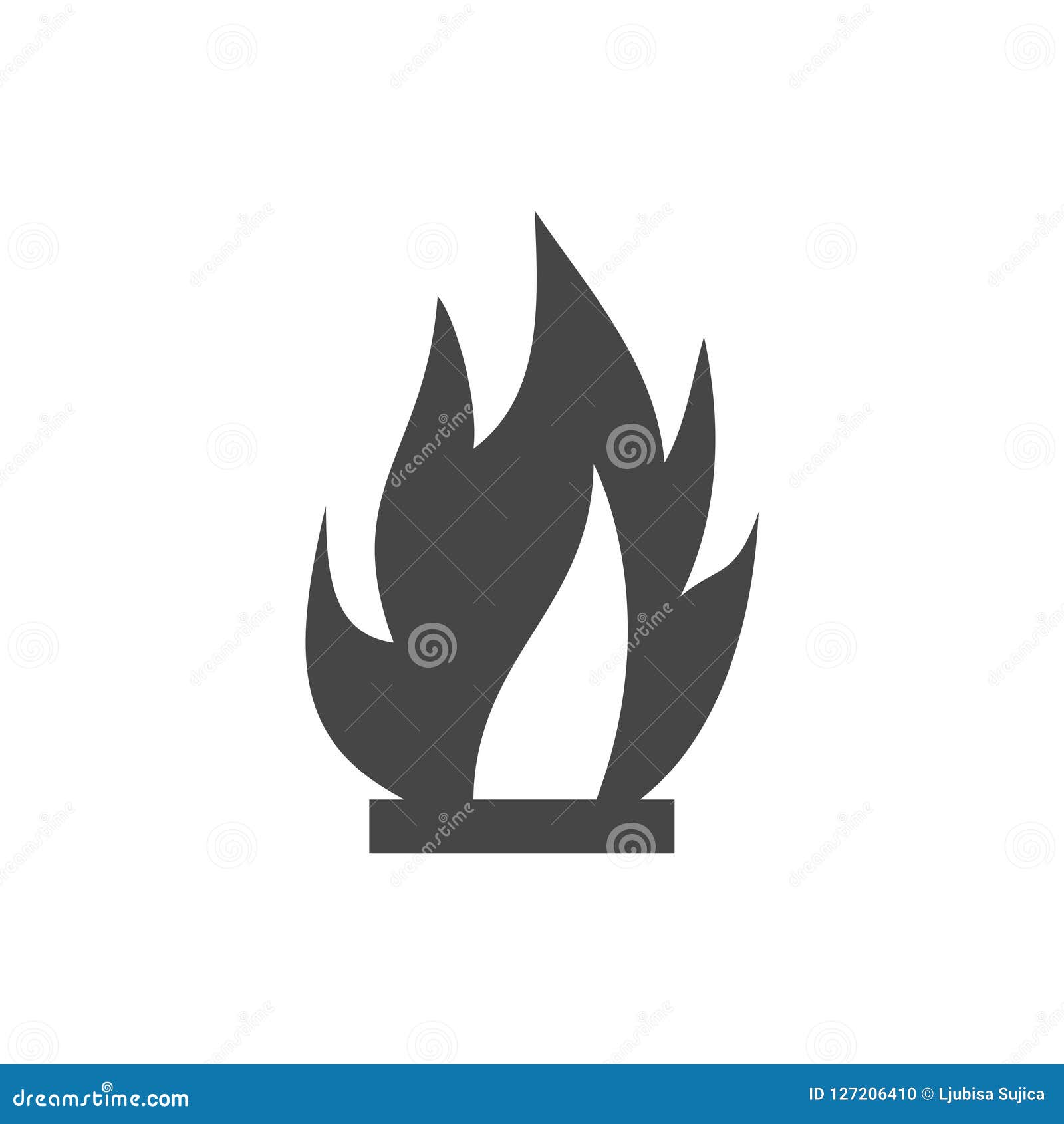 Vector simple fire icon stock vector. Illustration of dark - 127206410