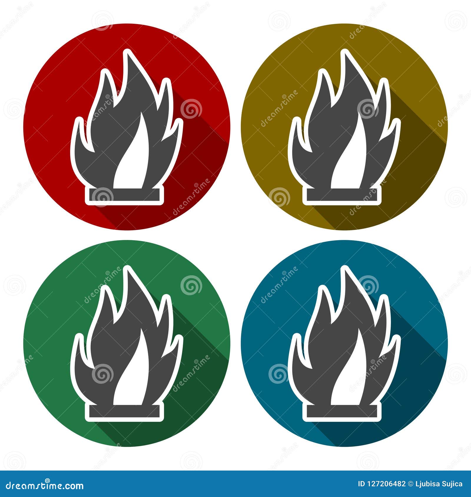Vector simple fire icon stock vector. Illustration of fire - 127206482