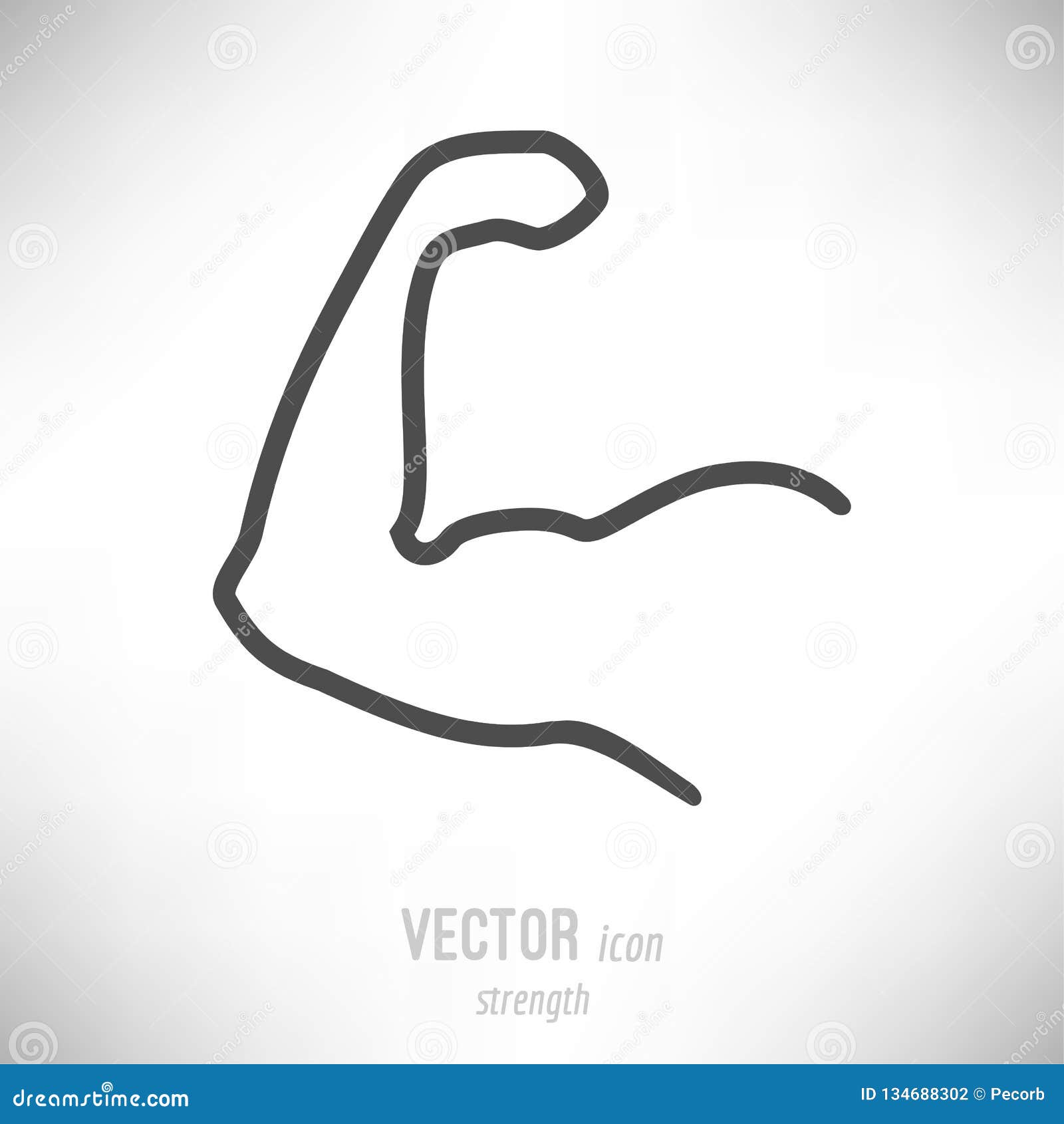 Vector Flat Icon of Strength Stock Vector - Illustration of biceps ...