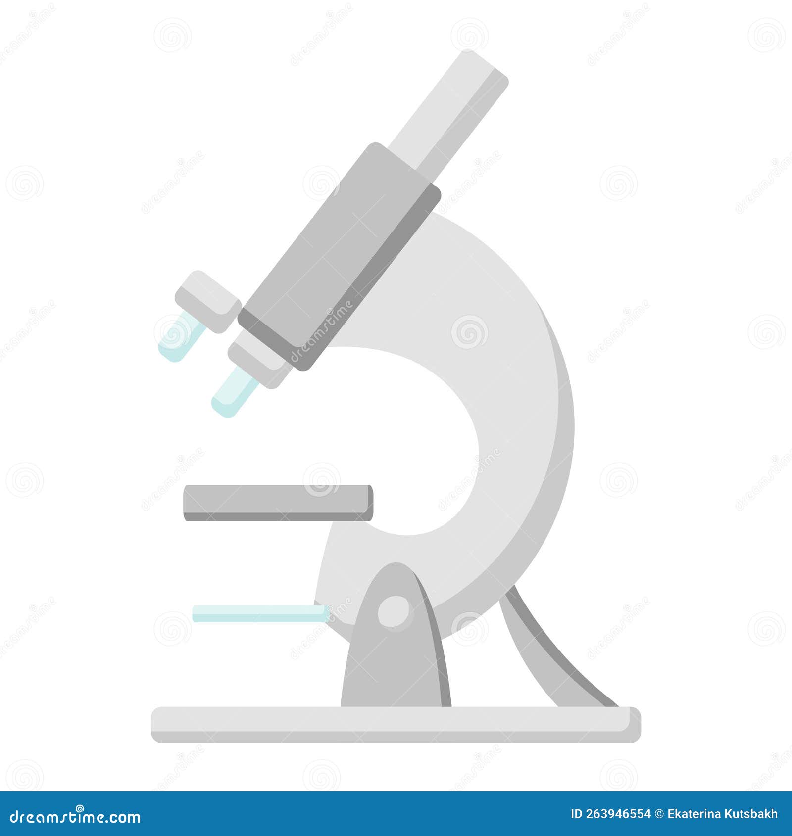 Vector Simple Flat Illustration of Scientific Microscope. Stock ...