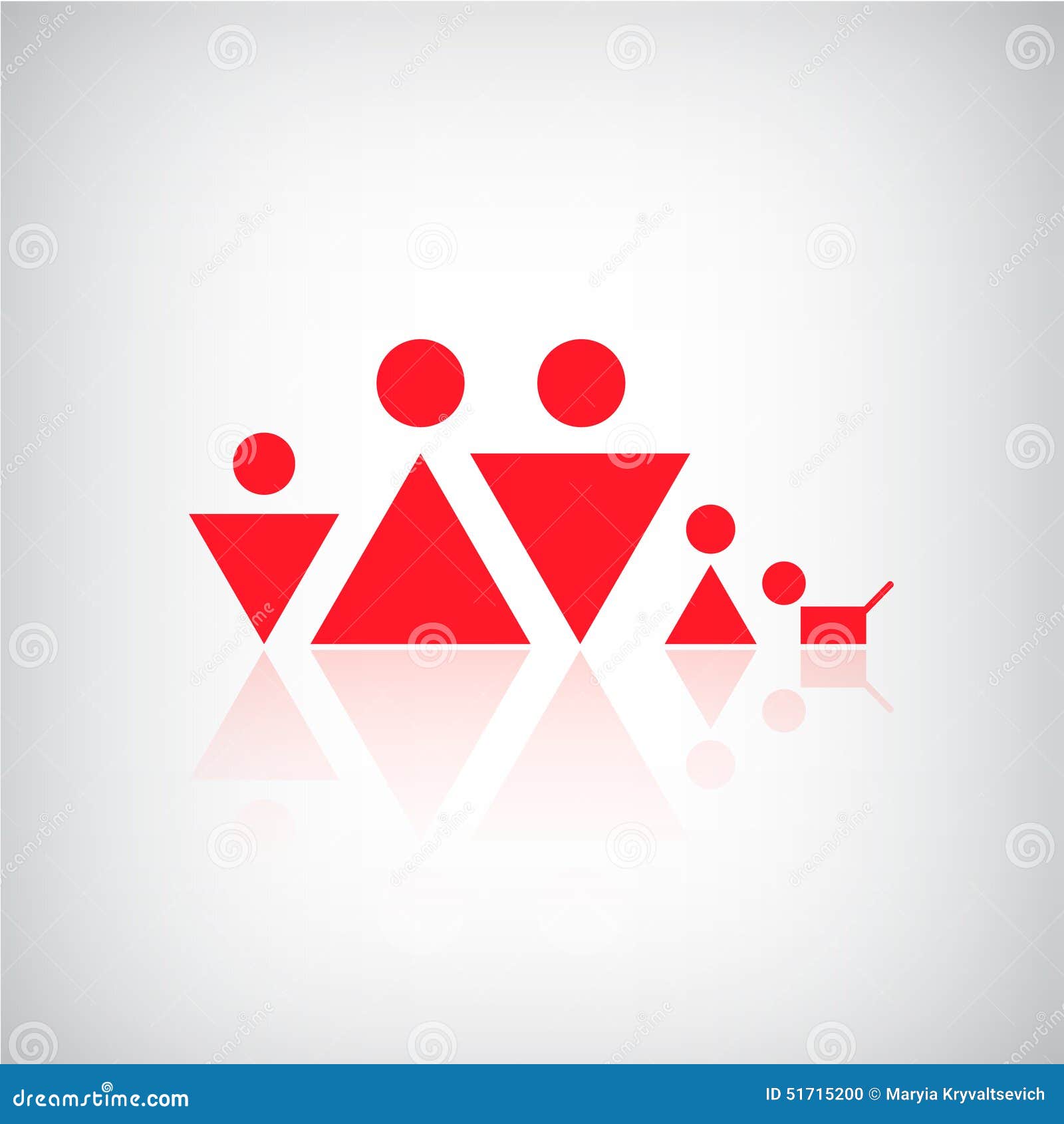 Vector Simple Geometric Shapes Family Stock Vector - Illustration of ...