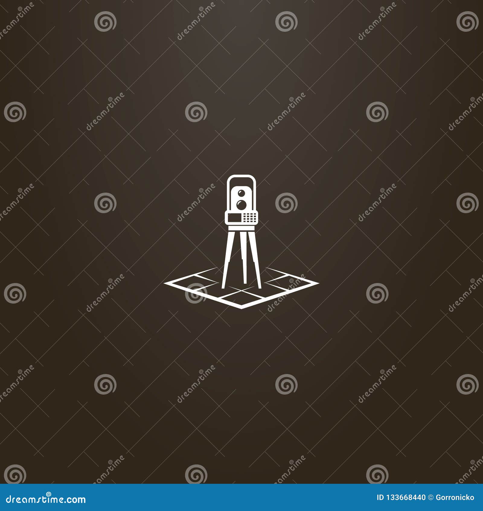 Vector Simple Geometric Sign Of Total Station On A Rhombus Map ...