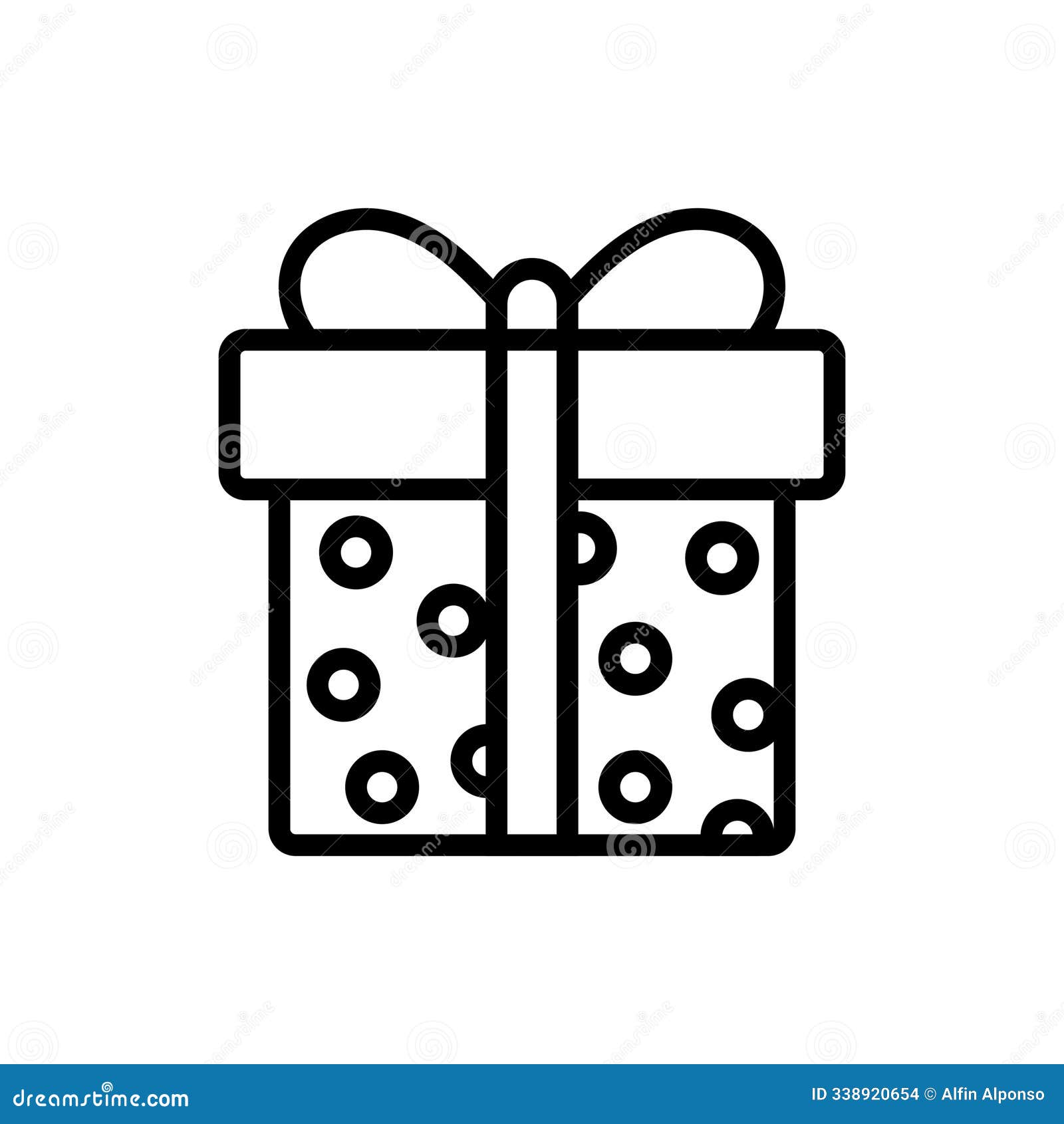Vector Simple Gift Box Outline Icon Stock Vector - Illustration of ...