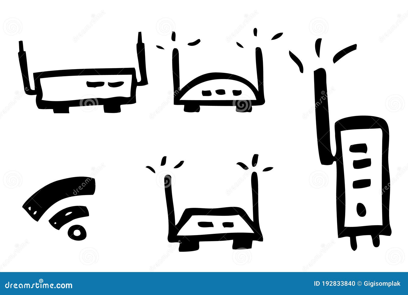 Vector Simple Hand Draw Skecth Vector Modem and Router Stock Vector ...