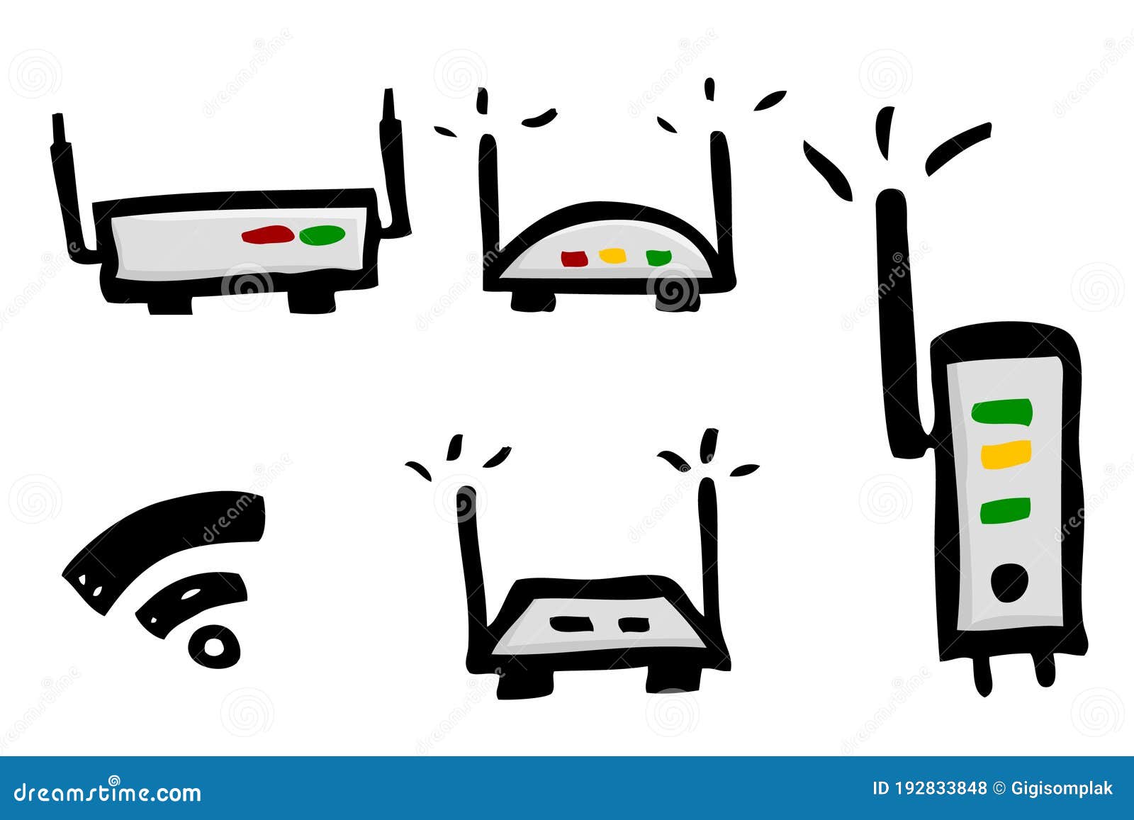 Vector Simple Hand Draw Skecth Vector Modem and Router Stock Vector ...