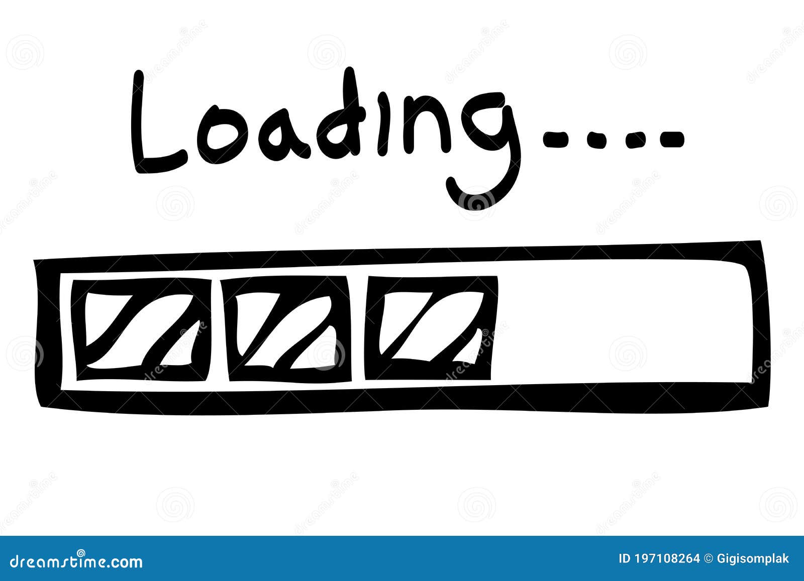 Vector Simple Hand Draw Sketch Loading or Progress Bar Stock ...