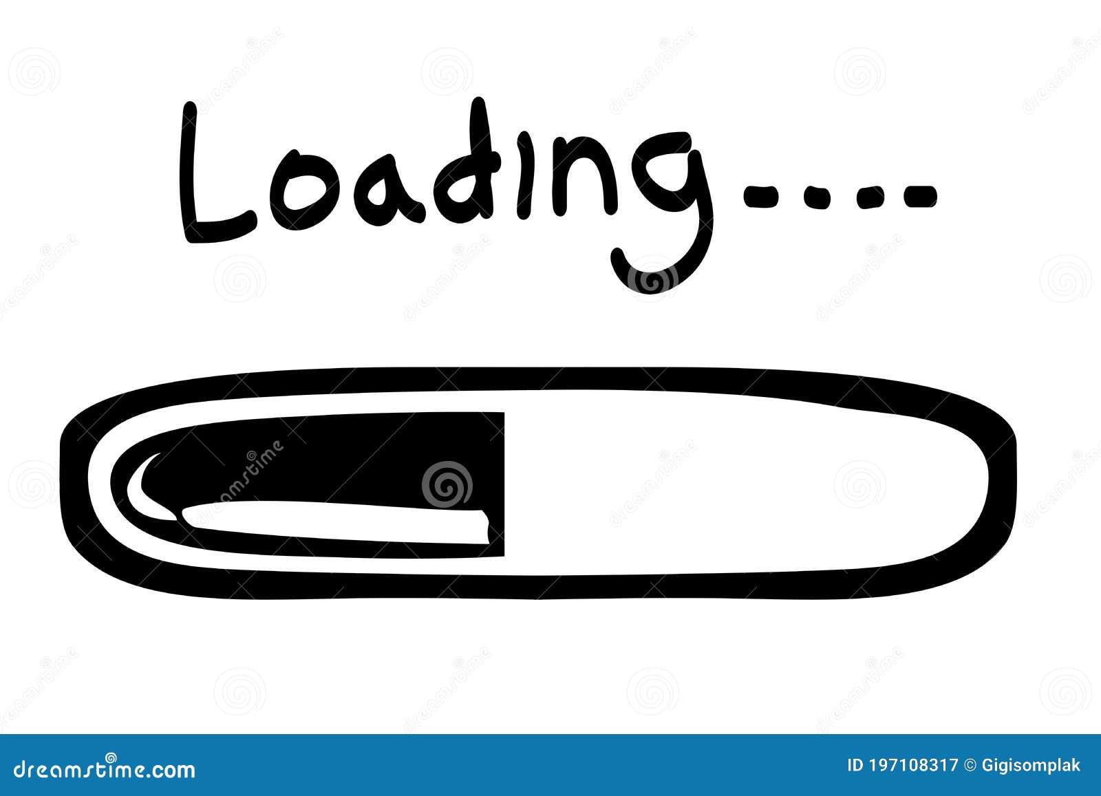 Vector Simple Hand Draw Sketch Loading or Progress Bar Stock Vector ...