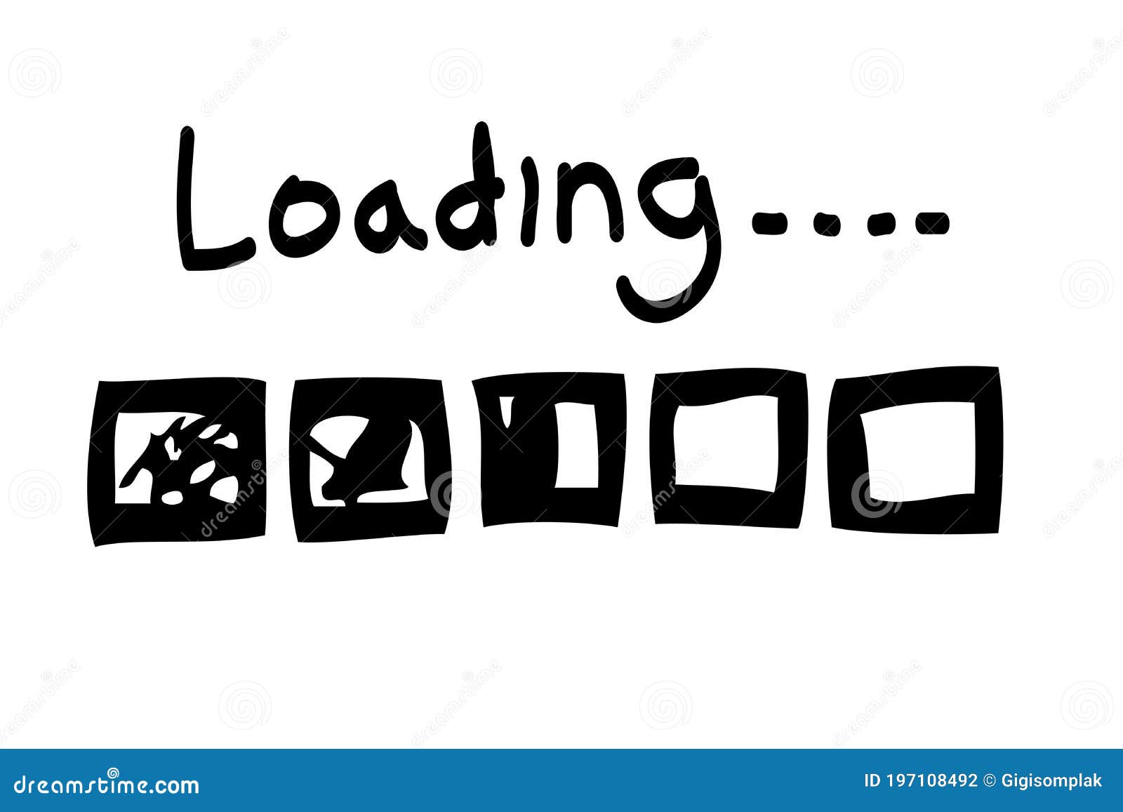 Vector Simple Hand Draw Sketch Loading or Progress Bar Stock Vector ...